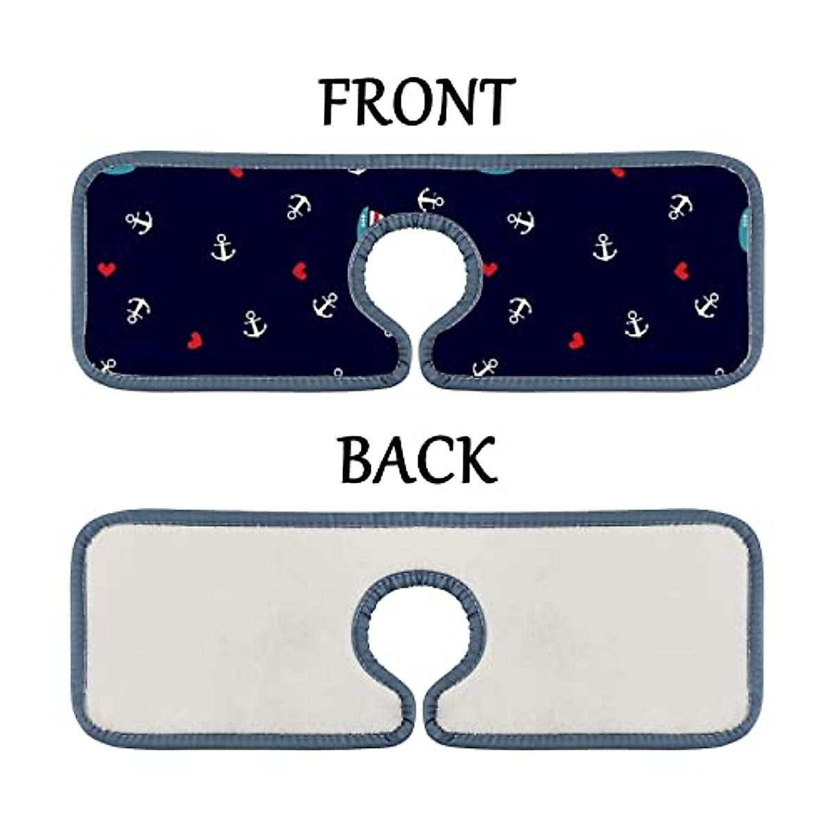 Kitchen Faucet Absorbent Mat 4 Pieces Cute Anchors Sailboat Faucet Sink Splash Guard Bathroom Counter and RV,Faucet Counter Sink Water Stains Preventer