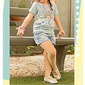 LXXIASHI Toddler Kids Baby Girls Mesh Pantyhose Solid Diamonds Tights Leggings Stockings Pants (Rhinestone - Black + Brown + Light Brown + White, 4PCS)