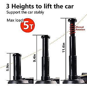 STANDTALL Electric Car Jack 5 Ton 12V Electric Car Jack Kit with Electric Impact Wrench and Tire Inflator Pump for Car Tire Change Garage Repair