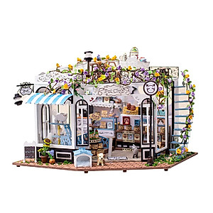 Miniature Joy House Kit Pet Shop - DIY Miniature Dollhouse Kit - Tiny House Building Kit with Furniture for Adults - Creative Miniature Craft Kits ( No Dust Cover)