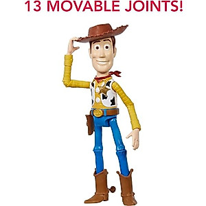Mattel Disney and Pixar Toy Story Large Action Figure, Posable Woody Collectible in Signature Sheriff Look with Removable Hat, 12-inch Scale