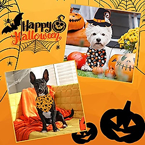 3 Pack Halloween Dog Bandanas, XIEJ Triangle Reversible Bandannas for Dogs, Soft and Breathable Adjustable Halloween Pumpkin Ghost Patterns Printing Dog Handkerchief for Medium Large Dogs