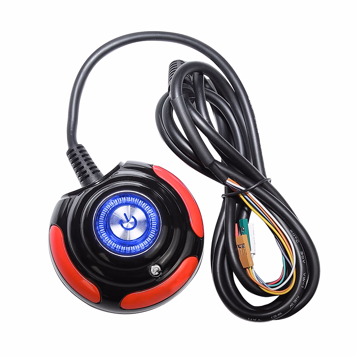 Vetroo Desktop PC Computer Case Power Supply On/Off Reset HDD Push Button with Blue LED Lights 1.6m Extension Cables Reset Switch