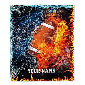 Personalized Football Blanket, Football Lover Blanket, Football Lover Gifts, 2021 Blanket, Sport Blanket, Sport Lover Gifts For Son Men Kid Cozy Plush Fleece Blanket size 50x60 inchGifts for Women, Me