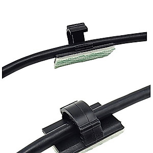 Honbay 100 Pieces Adhesive Cable Clips Drop Clamp Cable Tie Holder for Car GPS,Office and Home Cords and Wires Organization