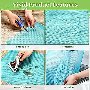 Nuanchu 4 Pcs Refrigerator Liners 4 Color Mixed Fridge Liner 12 x 118 inch Washable Oilproof Refrigerator Mats Waterproof Cover Pads for Freezer Kitchen Cabinet Drawer Cupboard Glass Shelves Table