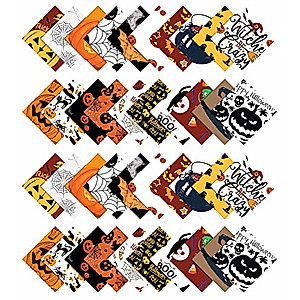 Soimoi Precut 10-inch Halloween Prints Cotton Fabric Bundle Quilting Squares Charm Pack DIY Patchwork Sewing Craft- Multicolor
