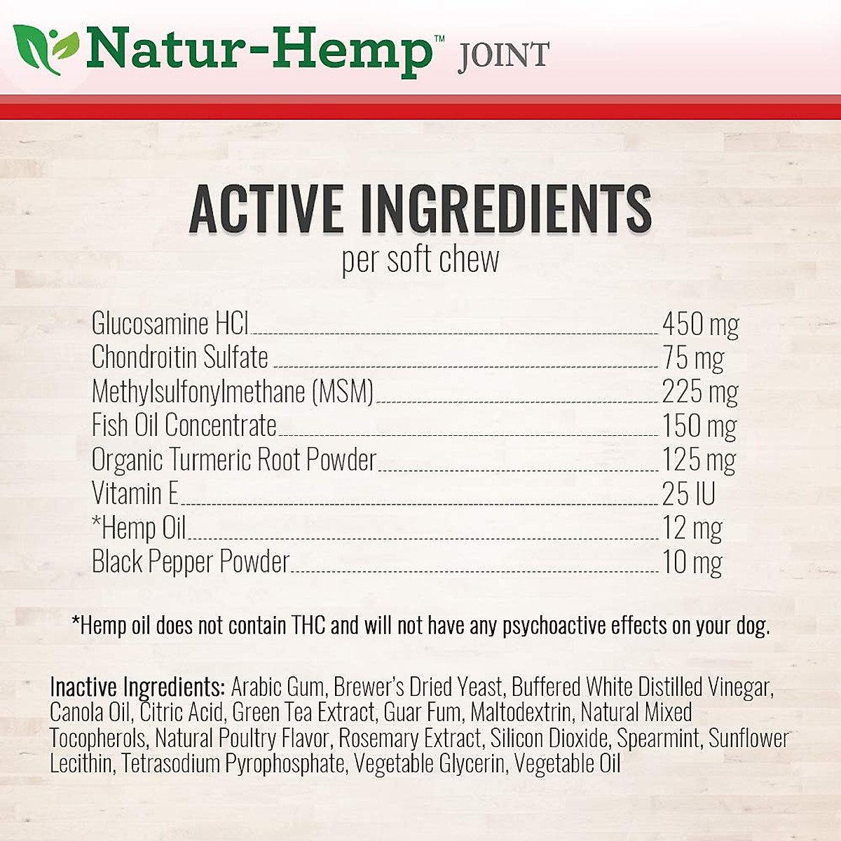 Green Pet Organics Natur-Hemp Joint Soft Chews for Dogs - Natural Treats with Hemp Oil, Glucosamine, Chondroitin, & MSM - Joint Relief & Support for Dogs - 60 Soft Chews