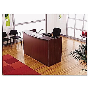 Alera ALEVA327236MY Valencia Series 71 in. x 35.5 in. x 29.5 in. - 42.5 in. Reception Desk with Counter - Mahogany