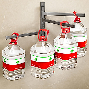 Catekro Swivel Towel Rack, Thickened Aluminum Alloy 4-Arm Towel Bar, Space Saving Wall Mounted Towel Holder with Hook, Rustproof Swing Out Towel Hanger for Bathroom, Kitchen (Grey)