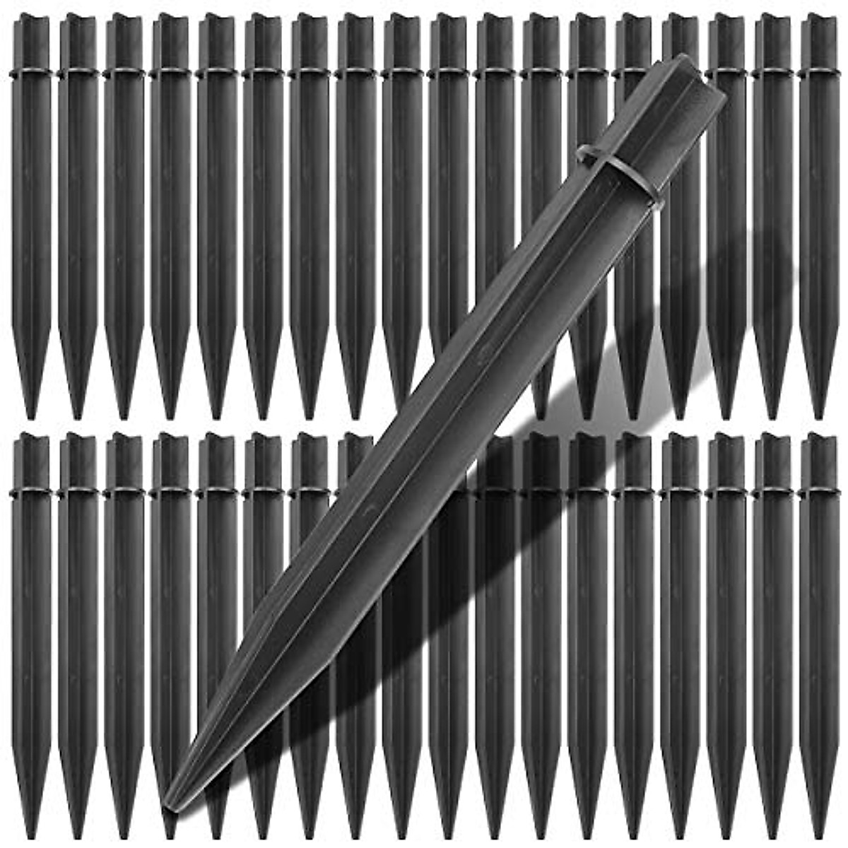 WYKOO 18 Pieces 8.26 Inch Reinforced Ground Spikes Stakes, Solar Lights Spikes, Replacement ABS Plastic Lights Stakes for Christmas Yard Garden Lights Lamps