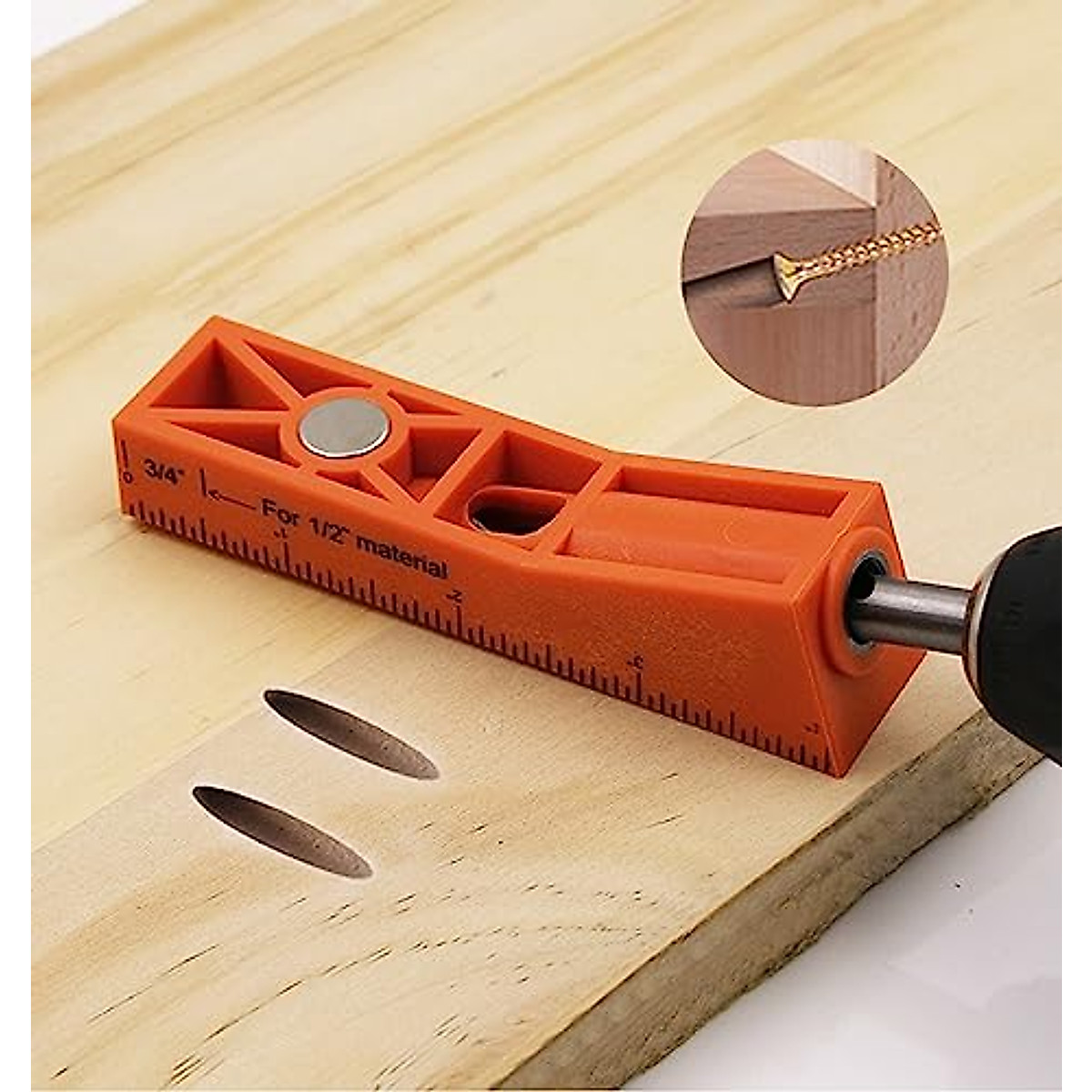 Pocket Hole Jig Kit, Pocket Slant Hole Jig Woodworking Locator Tool for Woodworking Angle Drilling Holes, Angle Carpentry Locator Jig