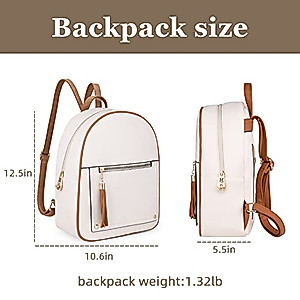 Montana West Anti Theft Mini Backpack Purse for Women Cute School Backpack for Teen Girls with Secured Zipper & Tassel, Beige & Brown