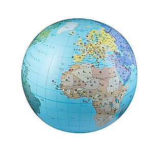 Caly Inflatable Globe The World XXL 85 cm, 060ENF, Ocean Blue