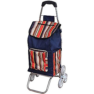 Shopping Trolley on Wheels Multi Function Shopping Cart Lightweight Aluminum Alloy 6 Wheel Climbing Stairs/Wheeled Trolley/Small Trailer/Portable Trolley/Folding Elderly Bag Car Storage Hand Trucks