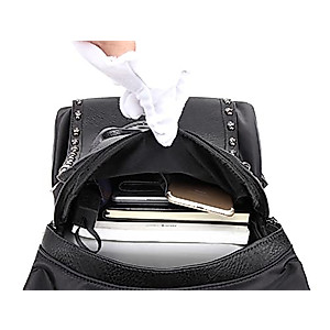 HANXIUCAO Skull Backpack Rivet Punk Backpack Black Metal 3D Stereo Backpack