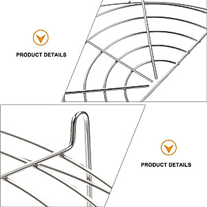 BESTonZON Oil Drain Frying Rack Half Round Cooling Rack Stainless Steel Tempura Draining Rack Wok Fry Pan Pot for Fry Pan Drainer Rack 40CM Outdoor Cookware
