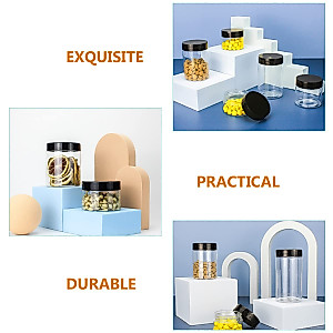 DITUDO 8pcs Assorted Juicing Clear Fruit Jars Ml+ Container Cereal Lip Sample Home Food Wild- Powder Balm Eye Canisters Storage Tea Cylinders Mouth Face Transparent Lids Cosmetics Shadow