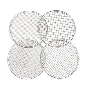 Practicool Garden Potting Mesh Sieve - Sifting Pan - Stainless Steel Riddle - Mix Soil Filter - with 4 Interchangeable Mesh Sizes - 3, 6 , 9, 12mm