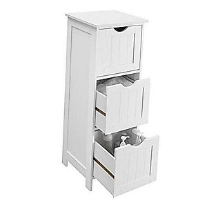 MAXCBD Nightstand Bedside Table Drawer Cabinet Bathroom Cabinet Floor Cabinet Free-Standing Storage Cabinet with 3 Drawers Storage Tower Dresser