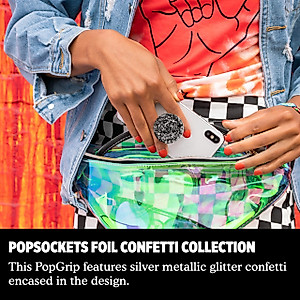 ​​​​PopSockets: Phone Grip with Expanding Kickstand, Pop Socket for Phone - Silver Foil Confetti