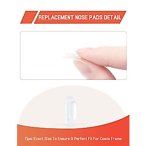 Bwake Replacement Nose Pieces Pads for Costa Del Mar South Point/Fernandina/Shipmaster/Ponce/Flagler/Paloma/Piper/Peli/Cook/Tower/Wader - Clear