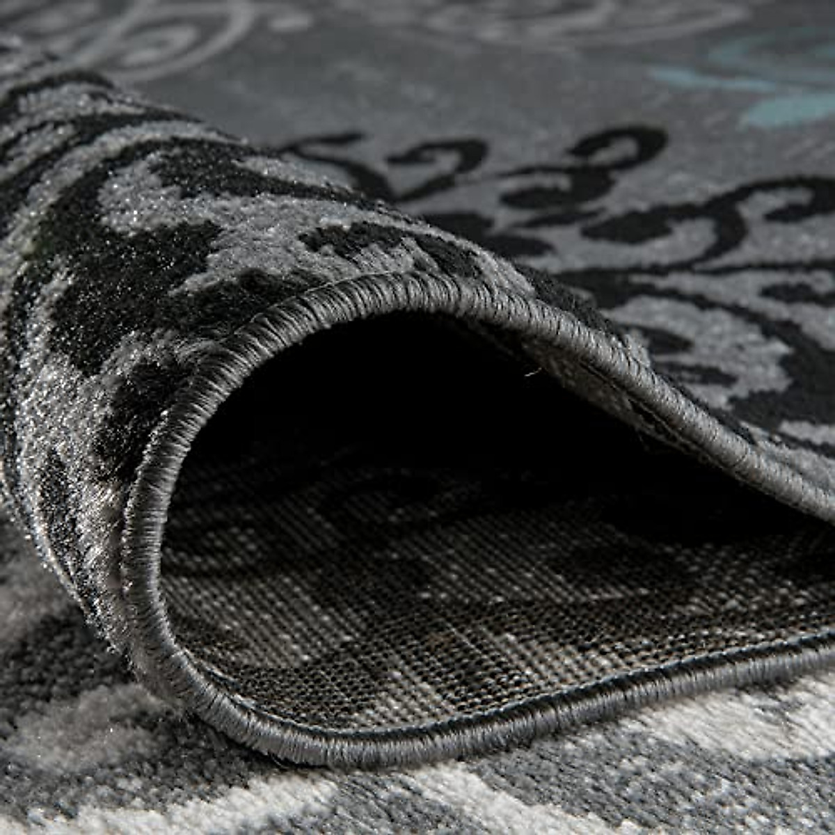 Rugshop Contemporary Modern Floral Perfect for high Traffic Areas of Your Living Room,Bedroom,Home Office,Kitchen Area Rug 6'6" x 9' Gray