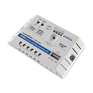 EPEVER Solar Charge Controller 5A 12V LS0512EU with USB Port 5VDC/1.2A Output PWM Regulator LED Indicator for Off Grid Solar Panel Battery Charging System (LS0512EU)