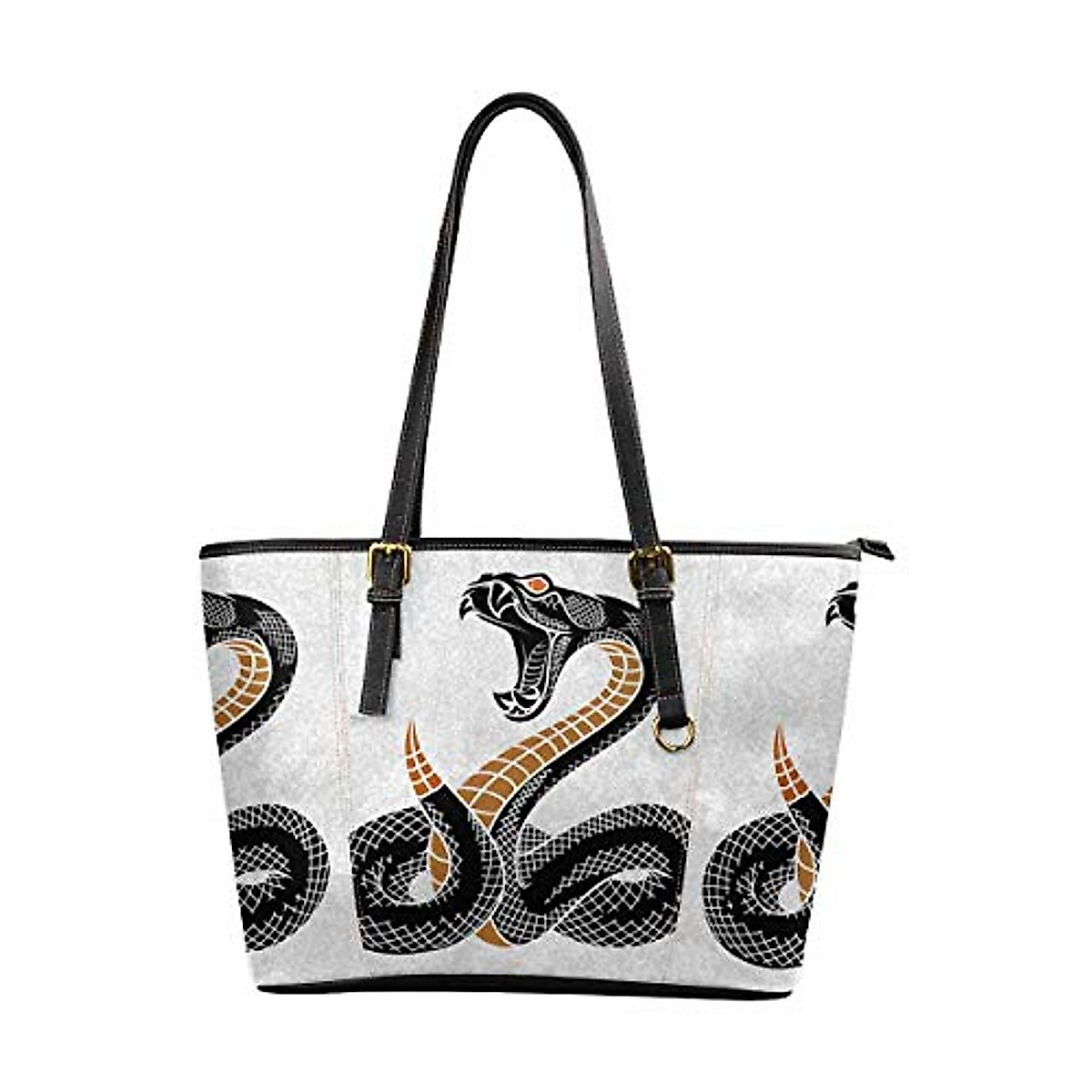 InterestPrint Viper Snake Handbag Tote Shoulder Bag, Top Handle Satchel Bag