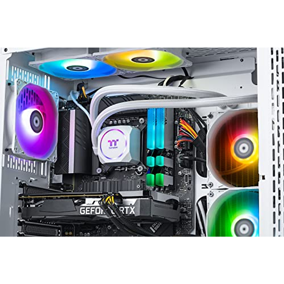 Thermaltake LCGS Glacier 460 AIO Liquid Cooled CPU Gaming Desktop (AMD Ryzen™ 5 5600X 6-core, ToughRam DDR4 3600Mhz 16GB RGB Memory, NVIDIA® GeForce RTX™ 4060, 1TB NVMe M.2, WiFi) S3GL-B550-460-LCS