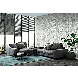 Retro-Art 3D Wall Panels, Pack of 8, Wild Stone in Grey, PVC, 17.5" x 23.75", Cover 23.09 sq.ft. 562WG
