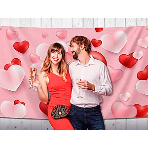 Valentine's Day Party Backdrop - Beautiful Romantic Blossom Love Heart Theme Studio Background Banner Decorations Photography Supplies - Happy Valentine's Day Photo Booth Backdrops - 70.8 x 43.3 Inch