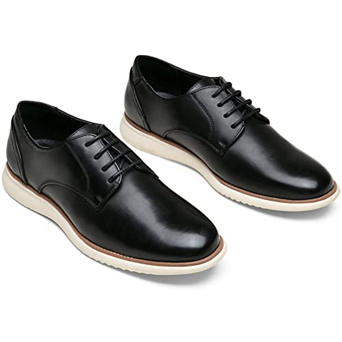 Jousen Men's Black Dress Shoes Formal Lace Up Casual Dress Shoes for Men Oxfords Shoes (AMY733 Black 10)