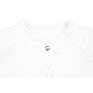 Lilax Little Girls' Knit Long Sleeve Button Closure Bolero Cardigan Shrug 3T Cream