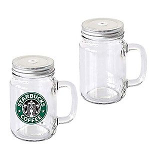 Mason Blank Sublimation transparent clear glass Jar Mugs 430ml with glass handles and straw drinking heat dye transfer 2 pieces