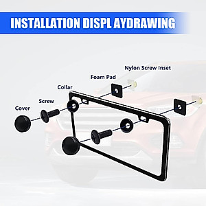 gunhunt 8 PCS License Plate Screws Kit, M6 Stainless Steel Bolts, American Standard License Plate Fasteners, Black Phillips Screws Replacements, Universal for Most Cars, Trucks and Vans (Black)