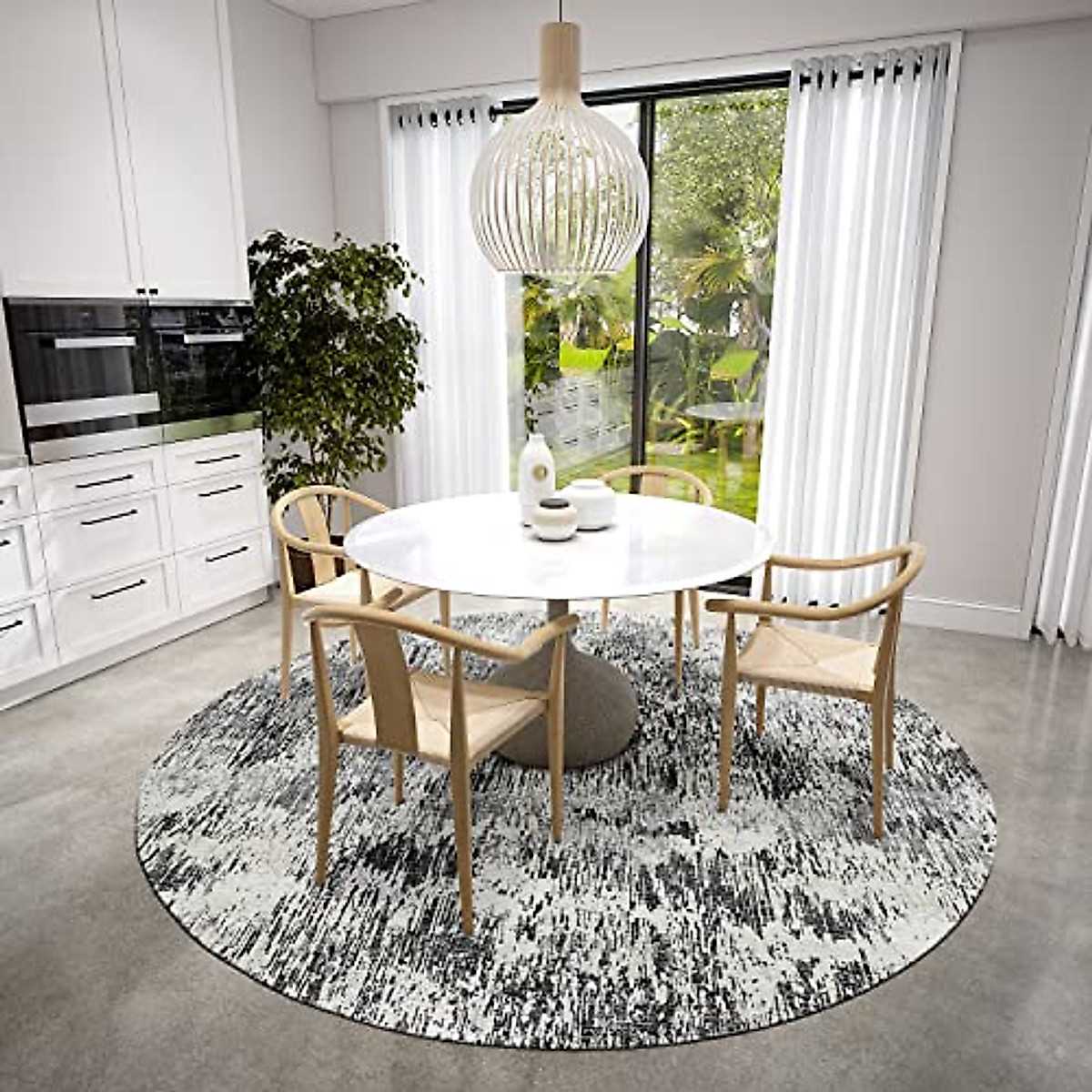 Addison Rugs Indoor/Outdoor Accord AAC31 Gray Washable 8' x 8' Round Rug