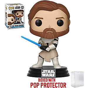 STAR WARS: Clone Wars - OBI Wan Kenobi Funko Pop! Vinyl Figure (Includes Compatible Pop Box Protector Case)