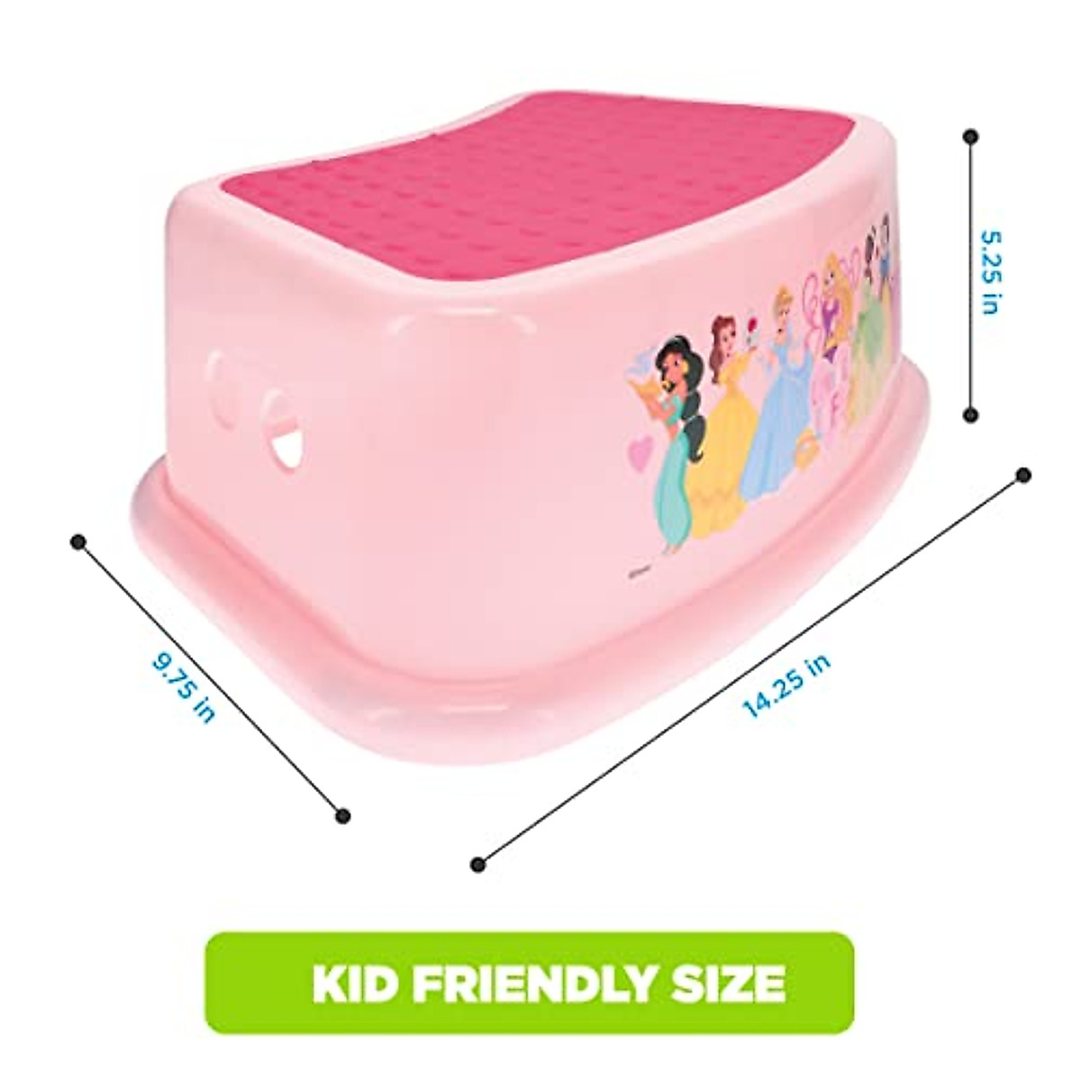 Disney Princess Loving Life Step Stool - Kids Step Stool, Potty Training, Non-Slip, Bathroom, Kitchen, Lightweight