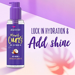 Aussie Miracle Curls Curl-Defining Oil Hair Treatment With Australian Jojoba Oil 3.2 Fl oz, 0.925 Fl oz