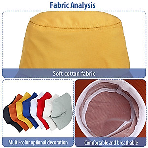 Geyoga 8 Pack Cotton Bucket Hat Foldable Packable Fishing Hat Beach Cap for Kids Teen Girls Women Men (Bright Colors)