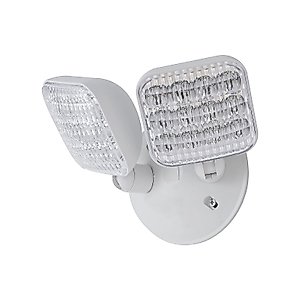 TANLUX Emergency Remote Head Lighting, 1 Pack Double Head Emergency Light, UL Listed, Multi Voltage 3.6 to 24 Volt Input, 2 by 3 Watts, 2 by 180 Lumen, White