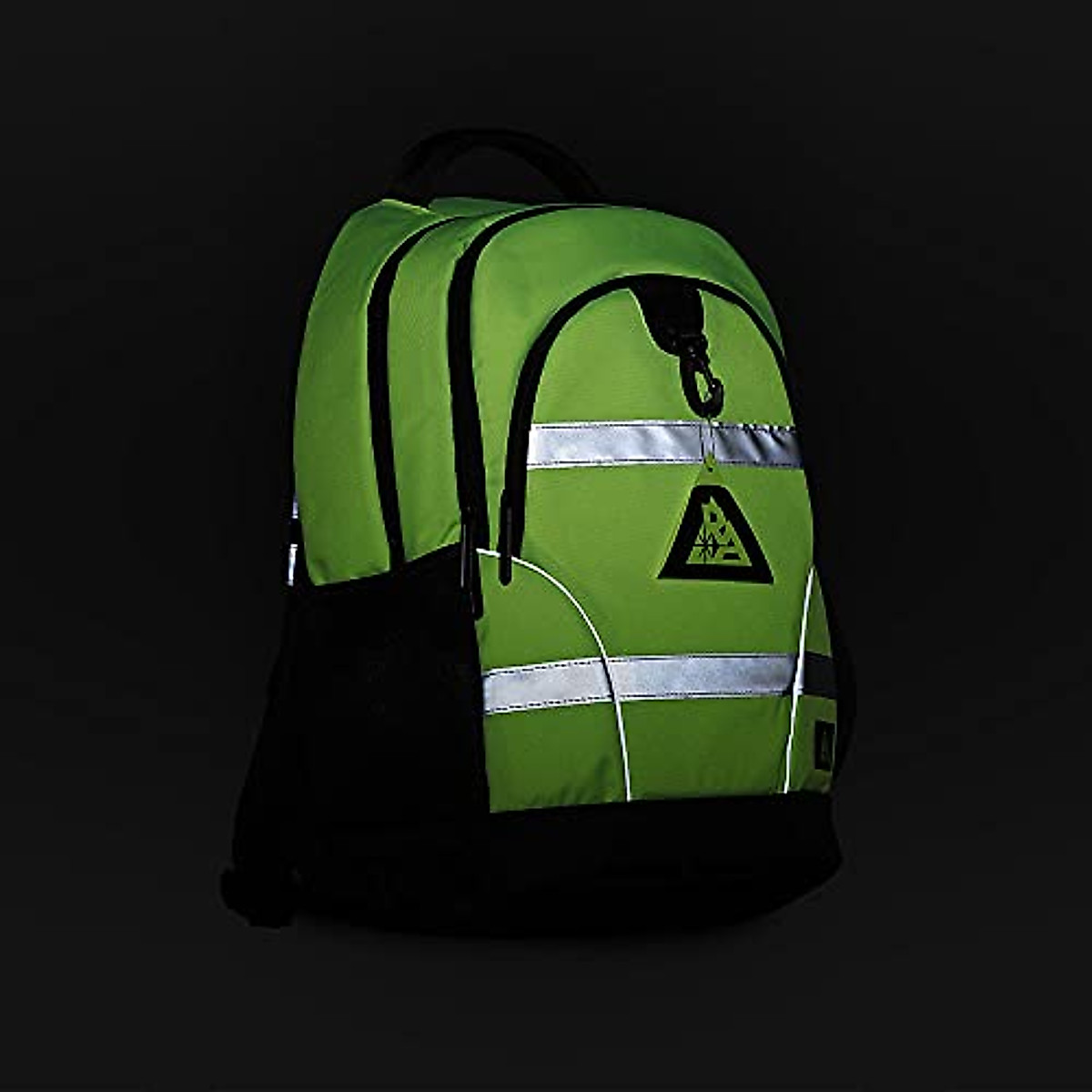 Reflective Apparel High Visibility Waterproof Safety Backpack - 3M Reflective Tape, 100% Polyester Oxford - Lime, 14" x 7" x 18"