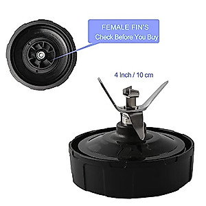 6-Fin Ninja Blender Blade Replacement parts Female Fins Blade Compatible with Ninja Auto iQ BL450 Blenders