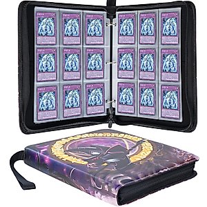 Card Binder for Yugioh Cards - 720 Pockets Trading Card Binder with 40 Removable Sleeves, 9 Pocket Card Holder Album Compatible with Yu-Gi-Oh Cards (DM）
