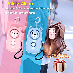 Personal Safety Alarm for Women, 6 Pack Safe Sound 130dB Siren Self Defense Security Keychain with LED Light, Emergency Alarms Loud for Children Elder Alone (Sky+Peach)