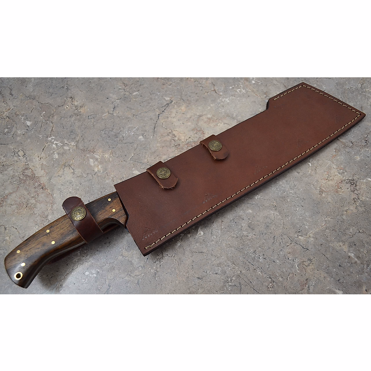 Gneric Ocean Axis Supplies Serbian Meat Cleaver Hand Forged Heavy Duty Bone Chopper Full Tang Butcher Knife High Carbon Steel Chef's Custom Made Rail Track Viking Machete