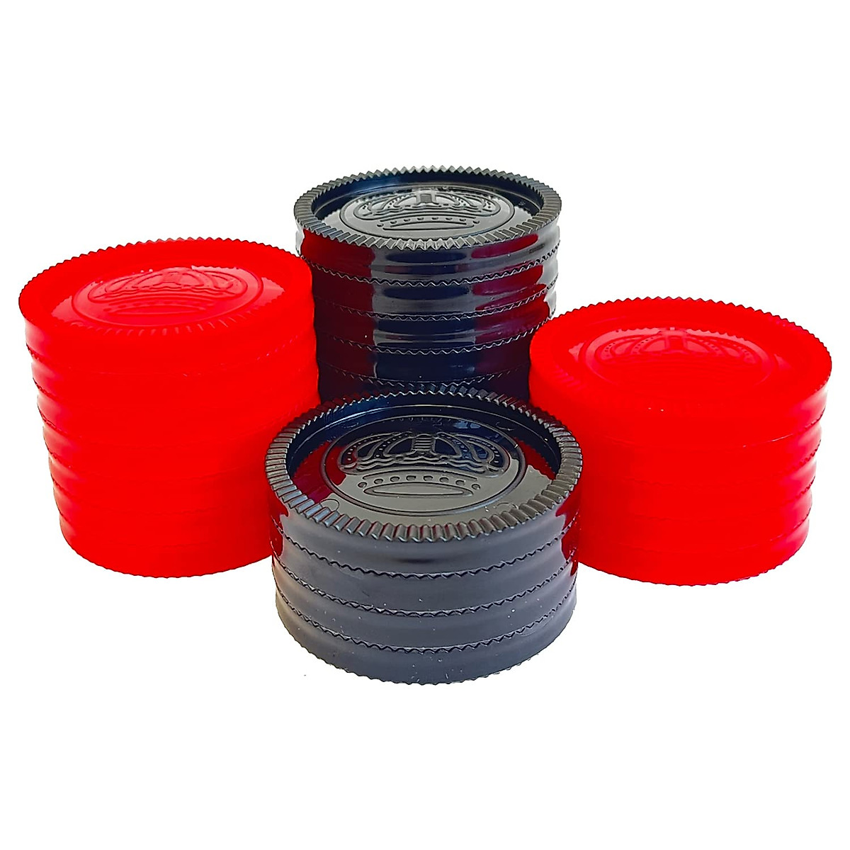 SEETOOOGAMES 24 Pieces 3 Inches Jumbo Replacement Checker Pieces Only-12red,12black