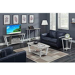 Convenience Concepts Graystone 60" TV Stand, Faux Birch / White Frame