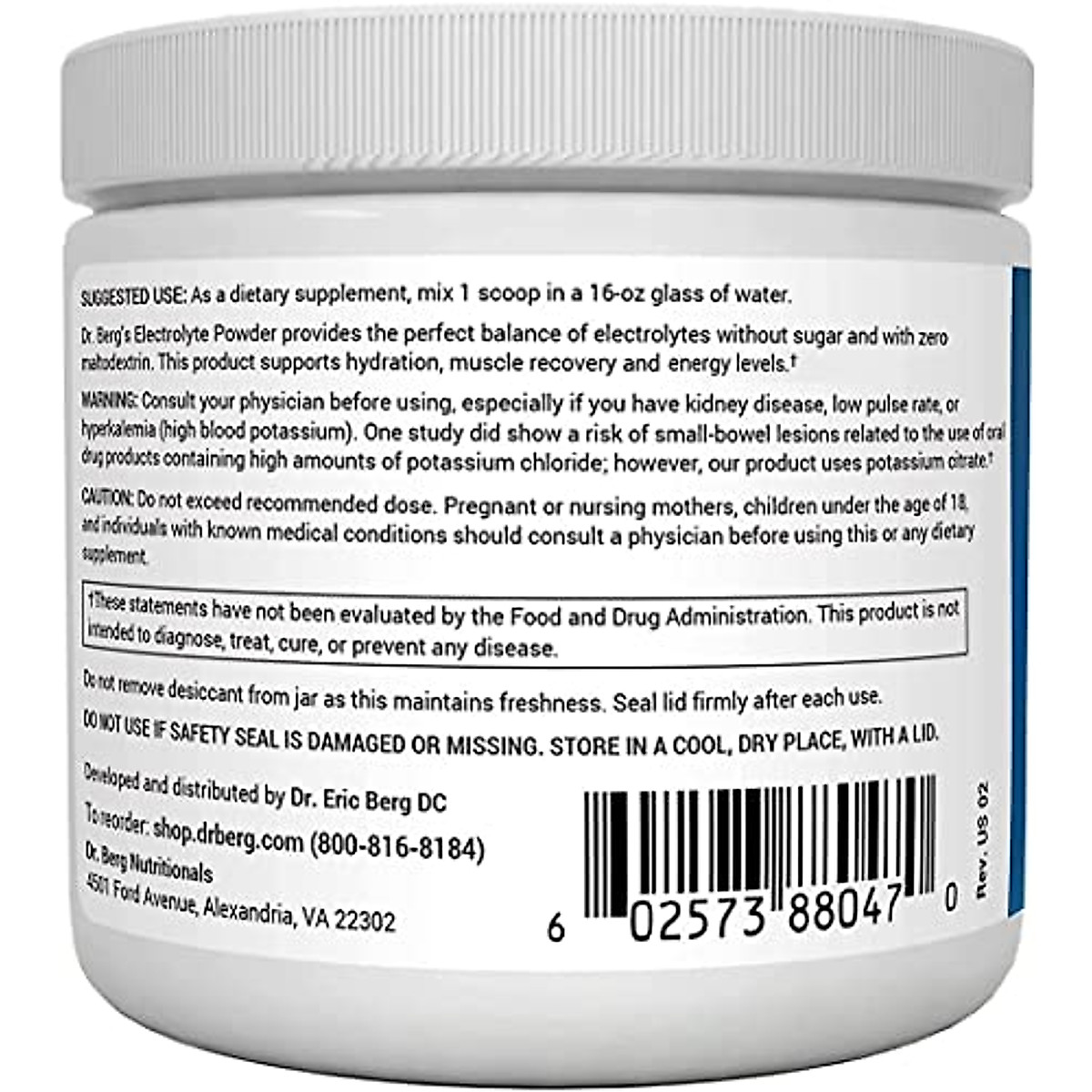 Dr. Berg Hydration Keto Electrolyte Powder - Enhanced w/ 1,000mg of Potassium & Real Pink Himalayan Salt (NOT Table Salt) - Orange Flavor Hydration Drink Mix Supplement - 50 Servings